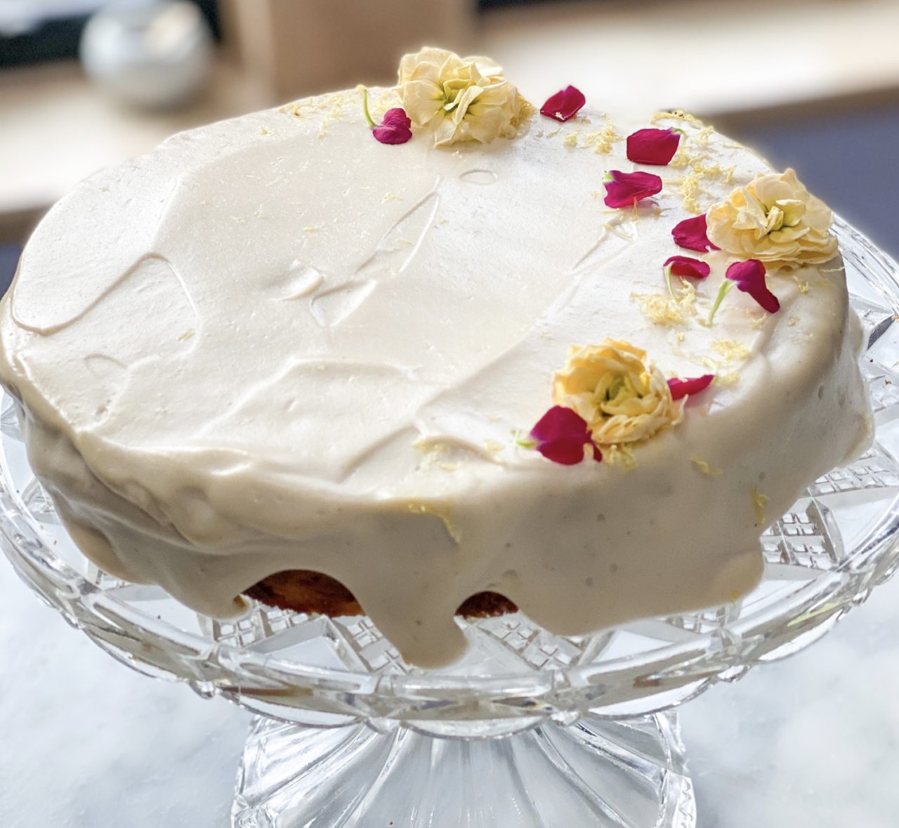 Fresh Lemon Cake with Cashew Frosting - Kathy Smith